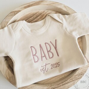 Embroidered Baby Est 2025 Onesie® Pregnancy Announcement Onesies® Brand ...