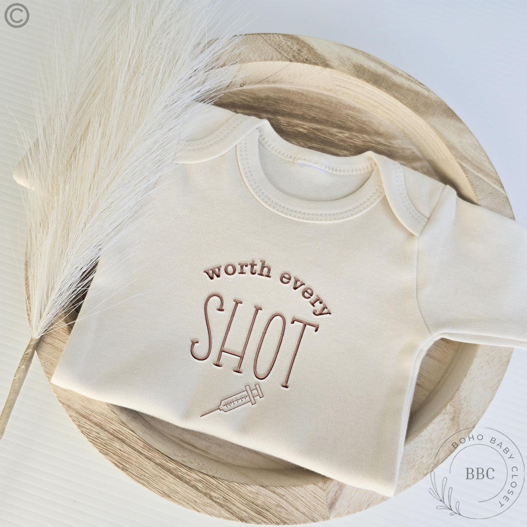 Embroidered Worth Every Shot Onesie® IVF Baby Pregnancy Announcement ...