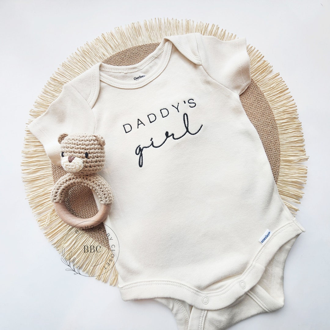 Embroidered Daddy's Girl Onesie® Brand, Hello Daddy Bodysuit, Natural ...
