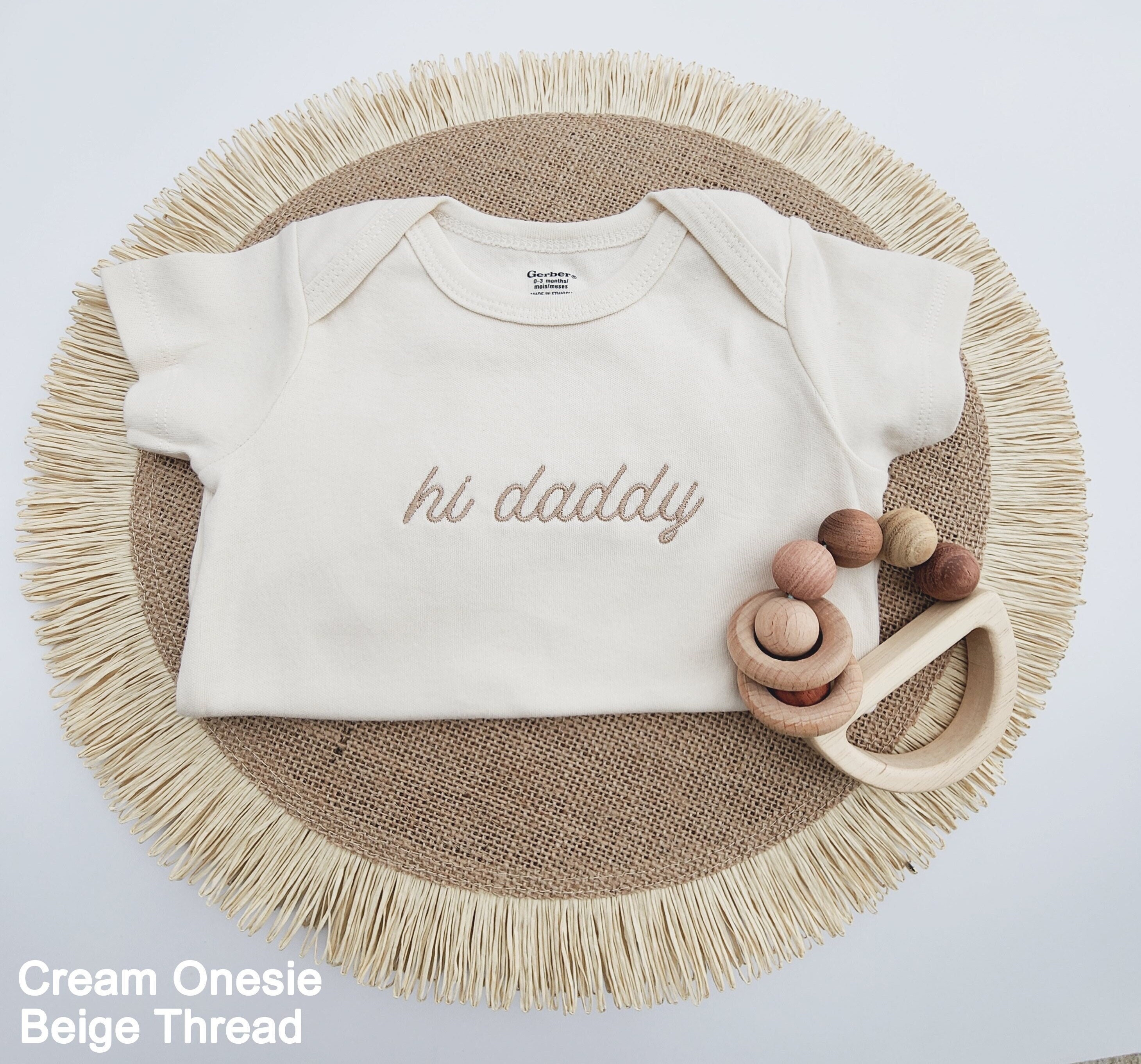 Embroidered Hi Daddy Onesie® Brand, Hello Daddy Bodysuit, Natural Baby ...