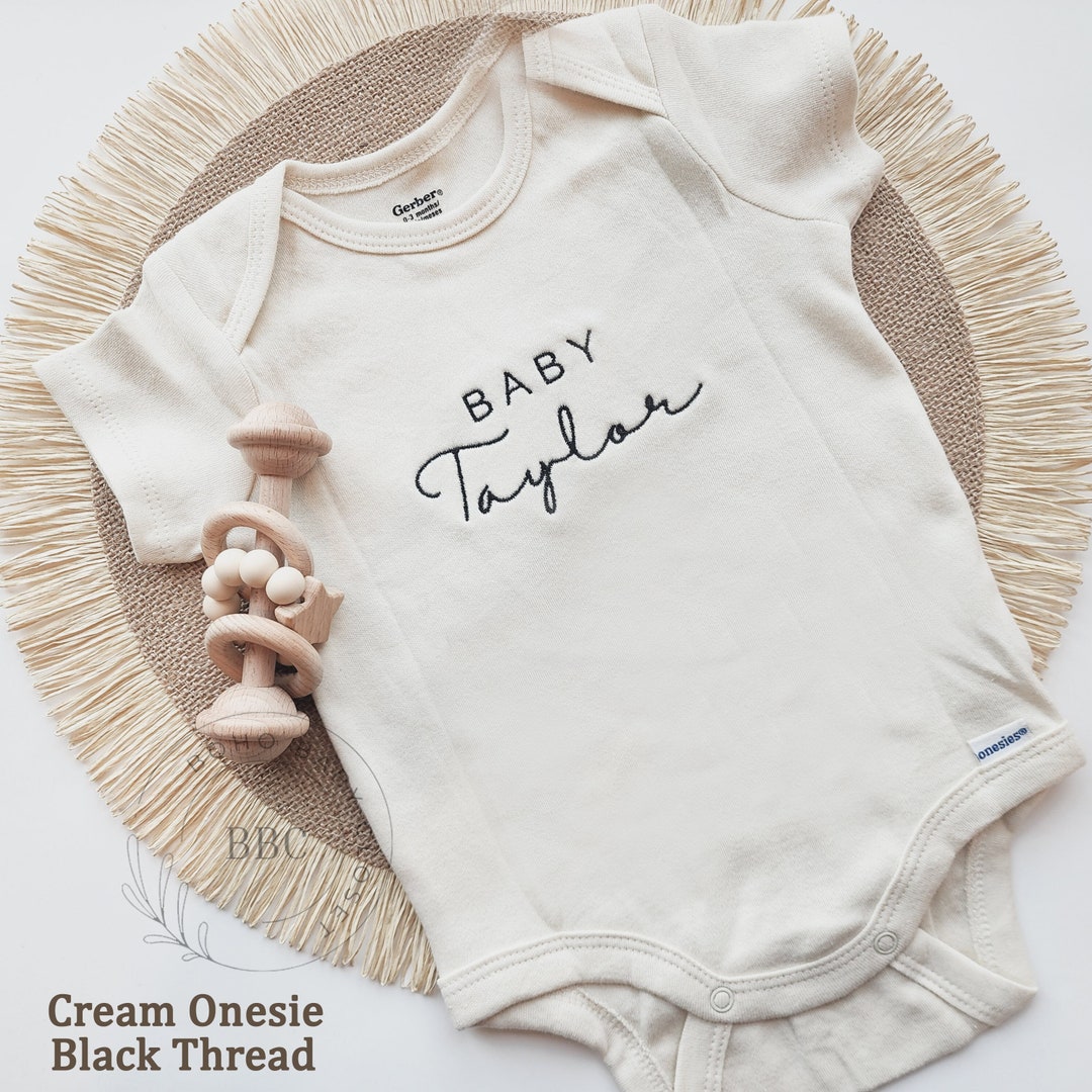Embroidered Onesies® Brand, Personalized Baby Onesies® Custom Natural ...