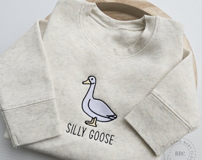 Custom Goose Embroidered Sweater, Embroidered Sweater, Girls Sweaters ...