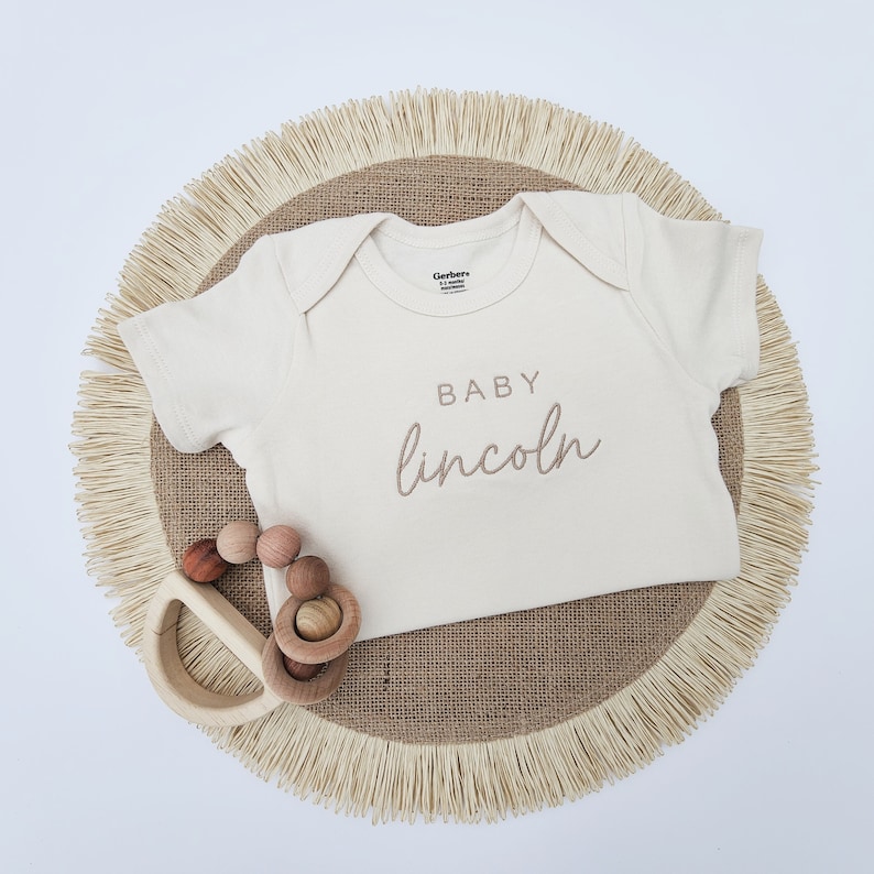 Embroidered Onesies® Brand, Personalized Baby Onesies® Custom Natural ...