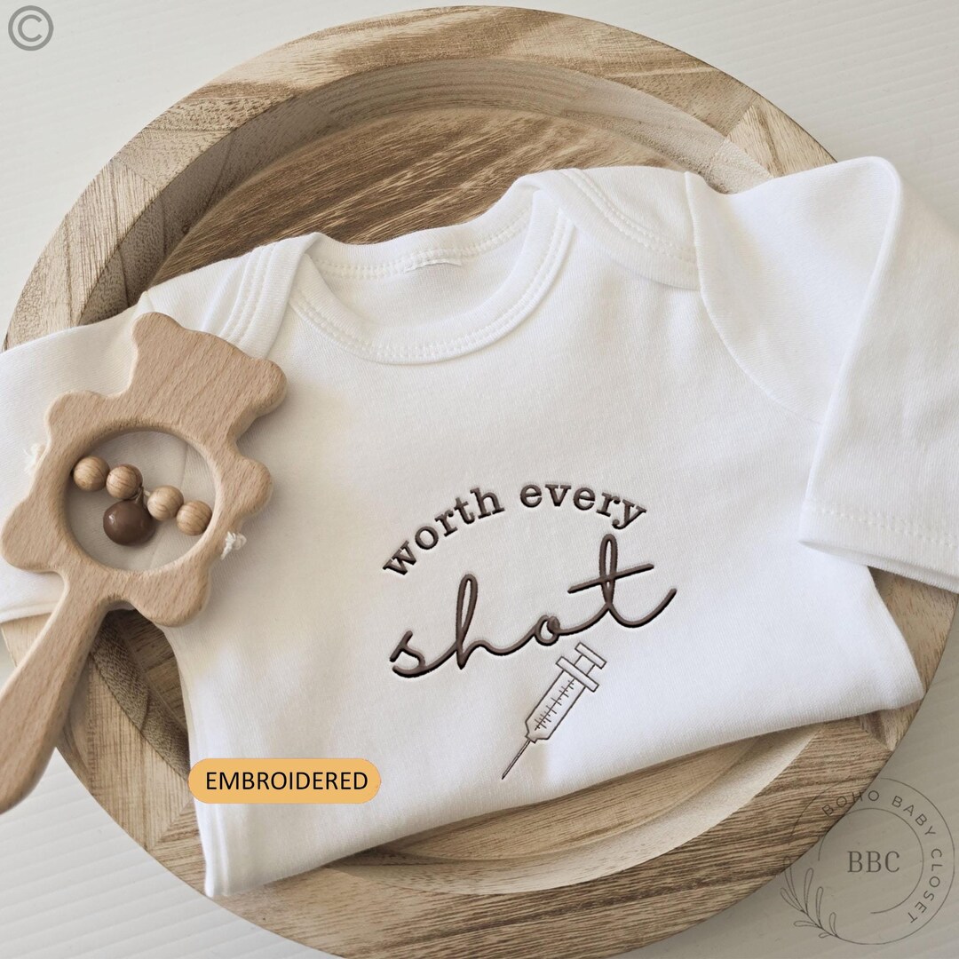 Embroidered Worth Every Shot Onesie® IVF Baby Pregnancy Announcement ...