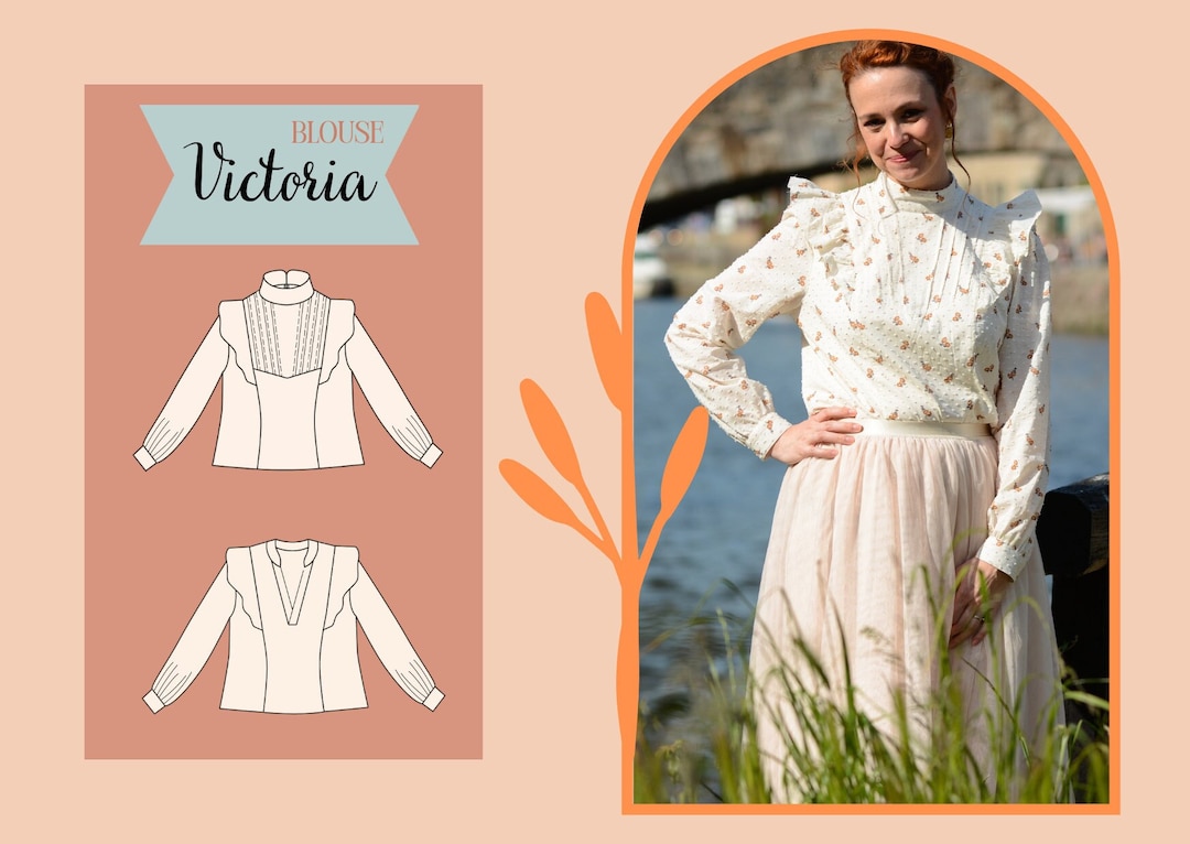 Sewing Pattern pdf Victoria Blouse, Théodora Pattern - Etsy