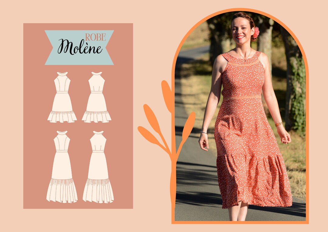 Sewing Pattern pdf Molène Dress Théodora Pattern - Etsy