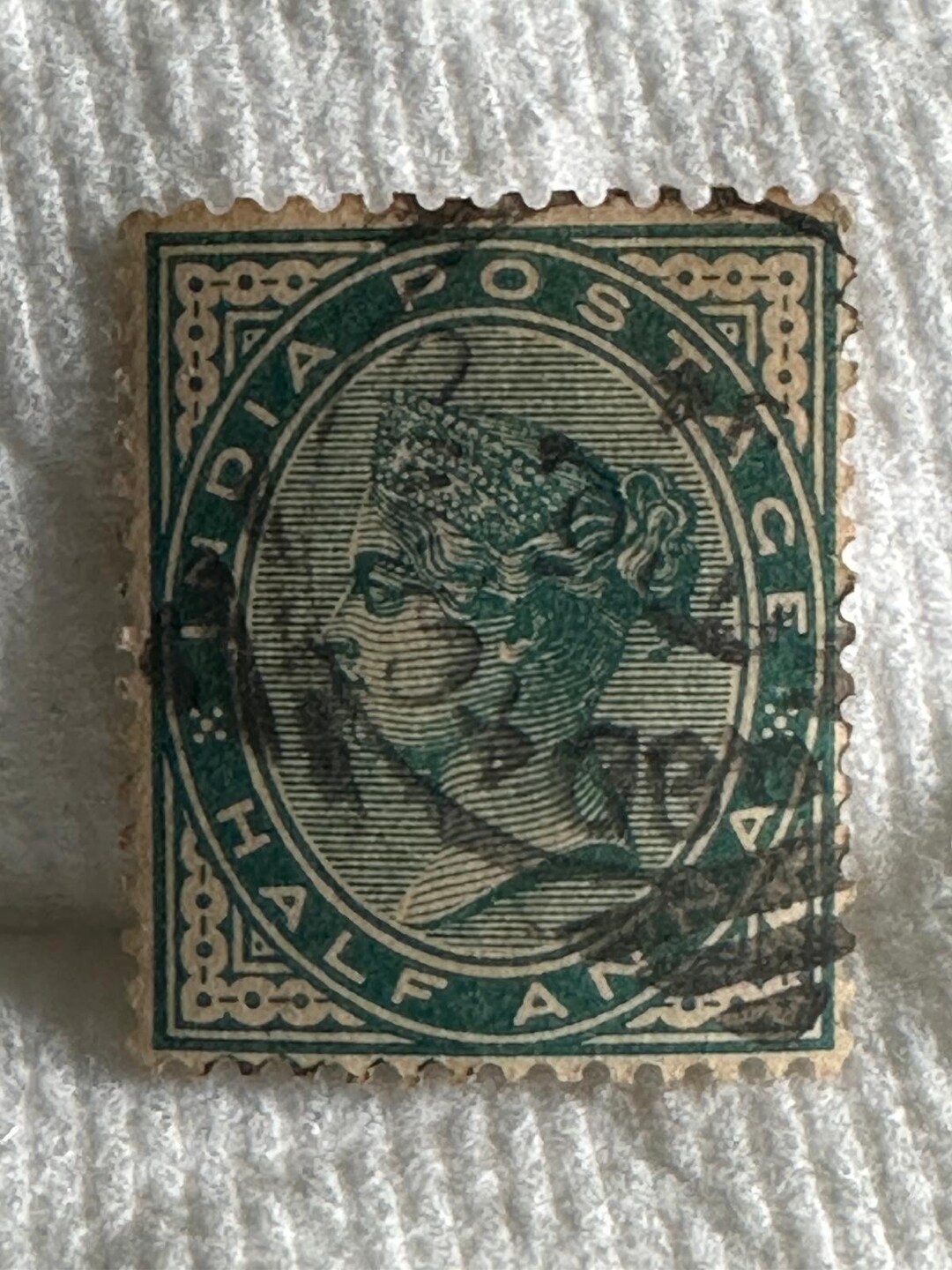 The 1854 1880 "india Postage Stamp Queen Victoria Half Annas Green Mint" is a Significant ...