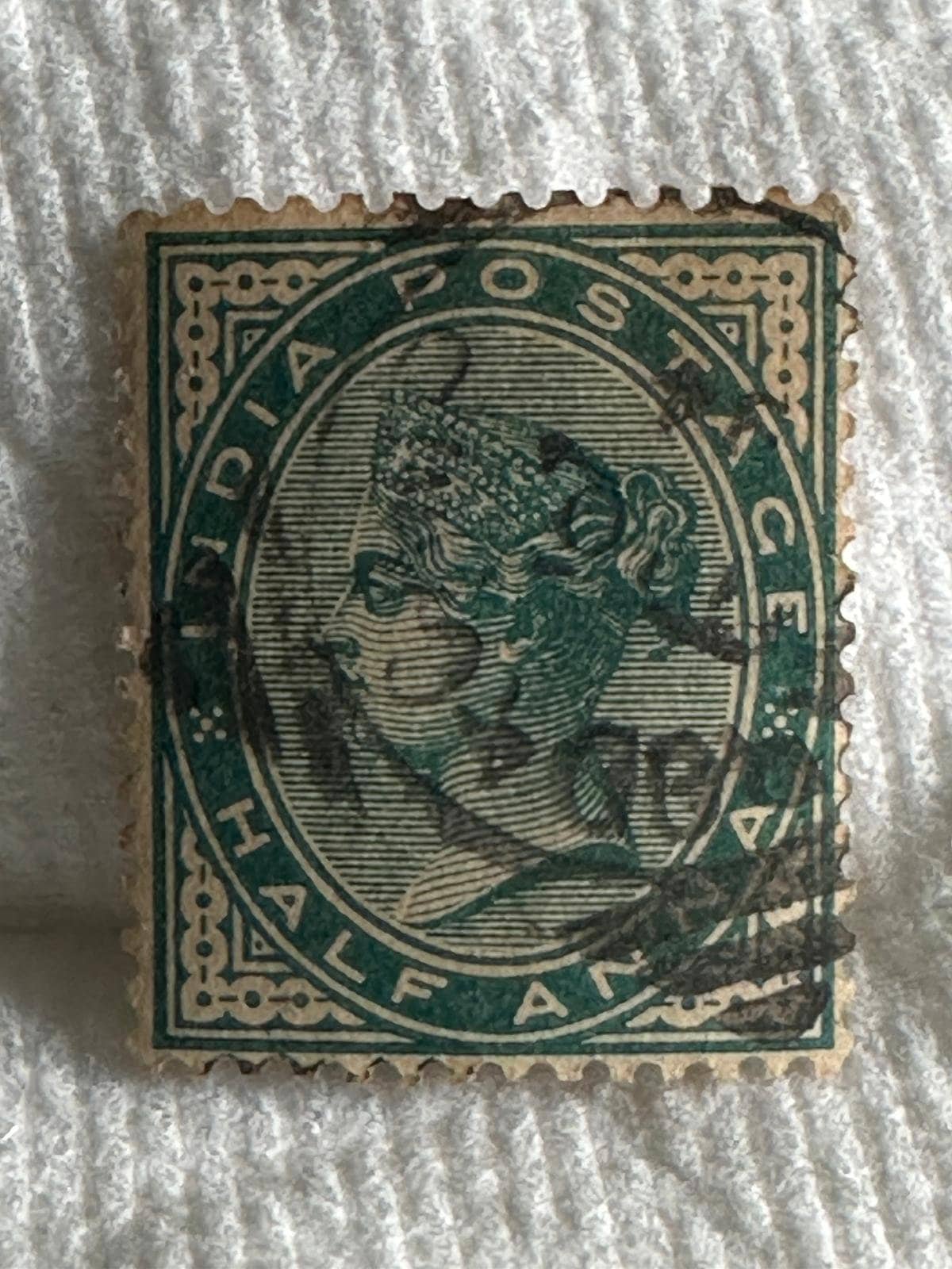 The 1854 1880 "india Postage Stamp Queen Victoria Half Annas Green Mint" is a Significant ...