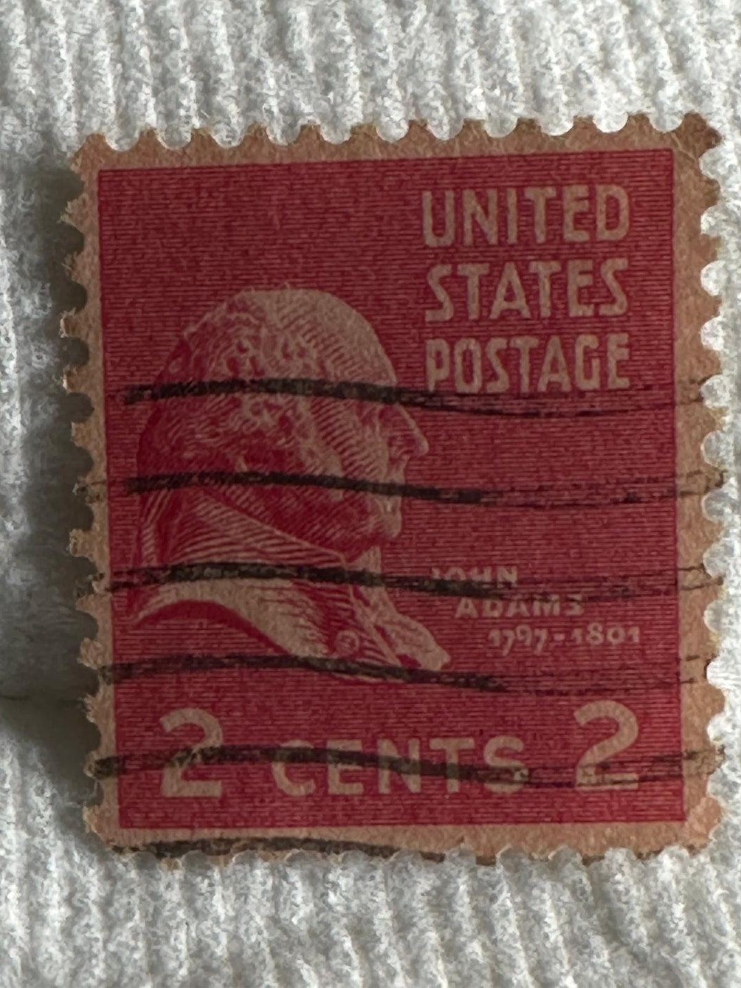 The "1797-1801 John Adams 2 Cents U.S. Postage the Rare Stamp is Red ...