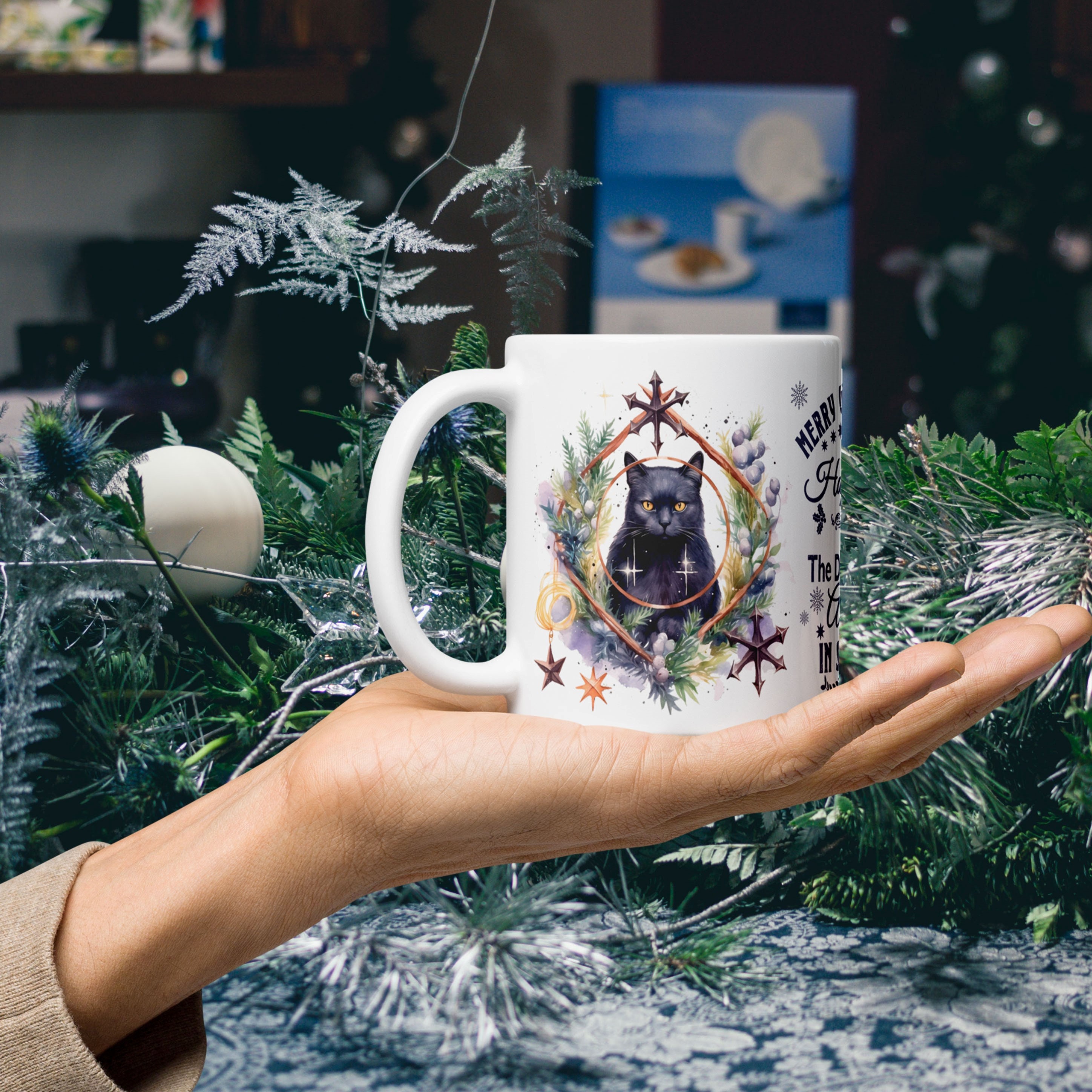 Yule Cat Mug Wrap PNG Merry Winter Solstice PNG Happy Yule 11oz, 12oz ...