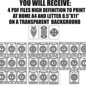 Printable Runes Cards PNG, PDF, SVG Celtic Runes Oracle Cards Svg ...