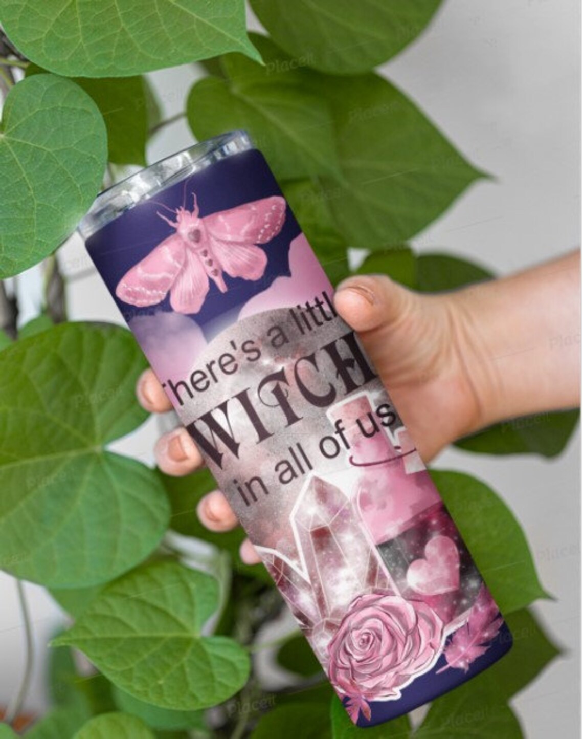 Practical Magic Tumbler PNG: Witch & Moon Watercolor Design (digital ...