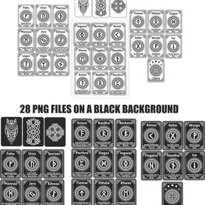 Printable Runes Cards PNG, PDF, SVG Celtic Runes Oracle Cards Svg ...