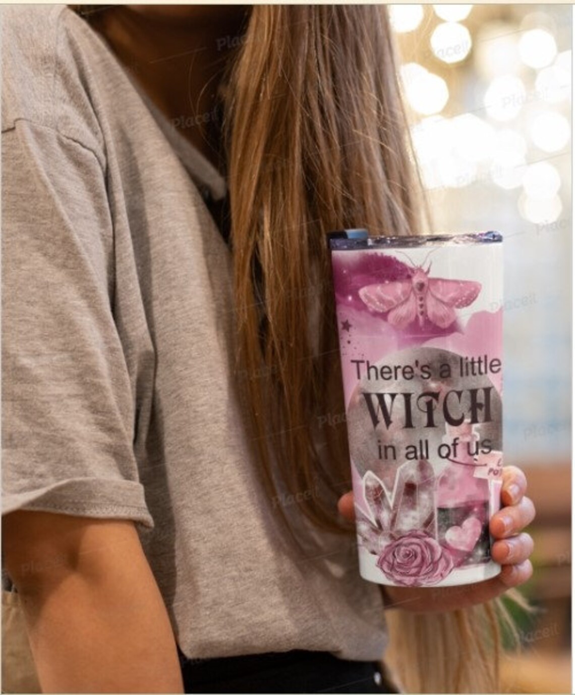 Practical Magic Tumbler PNG: Witch & Moon Watercolor Design (digital ...