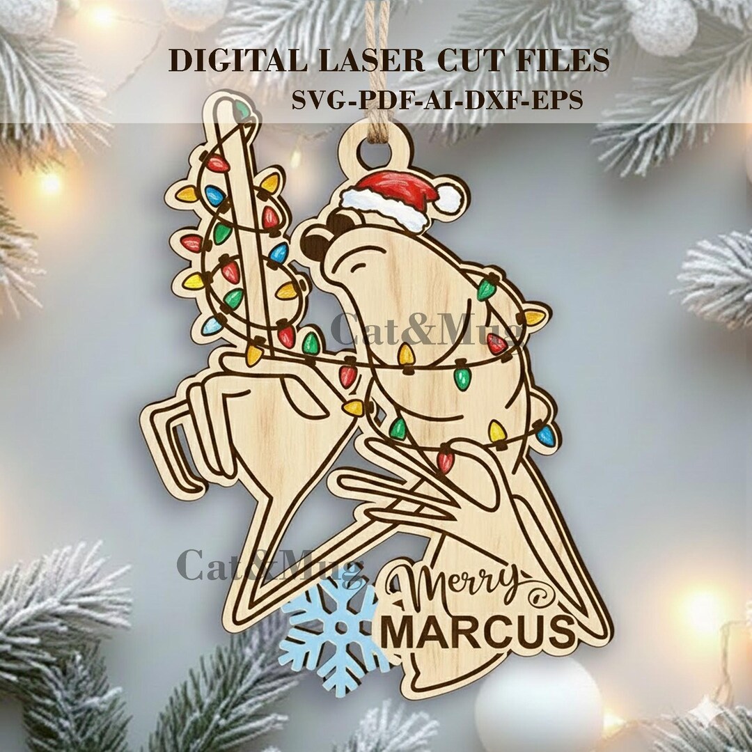 Marcus the Worm Ornament SVG · Merry Marcus Christmas Laser Cut Files ...