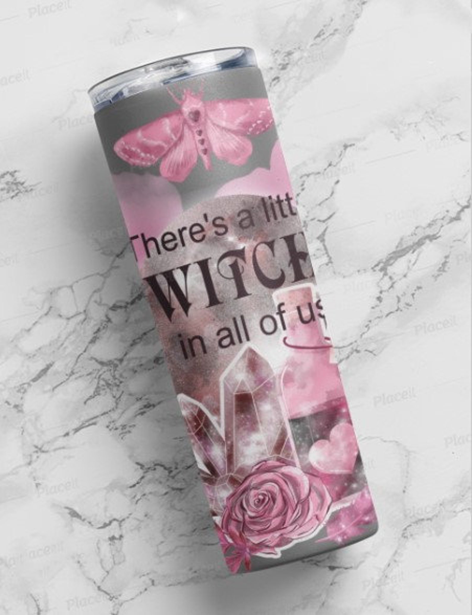 Practical Magic Tumbler PNG: Witch & Moon Watercolor Design (digital ...