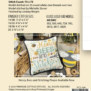 HONEY BEE QUILT * Primrose Cottage Stitches * Cross Stitch Pattern-2 - Etsy