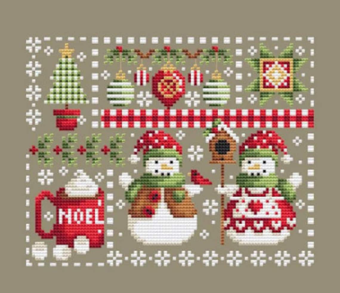 CHRISTMAS SNOW FUN * Shannon Christine Designs * Counted Cross Stitch ...