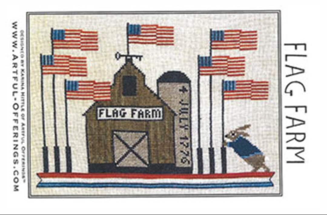 FLAG FARM * Artful Offerings * Cross Stitch Pattern-b - Etsy