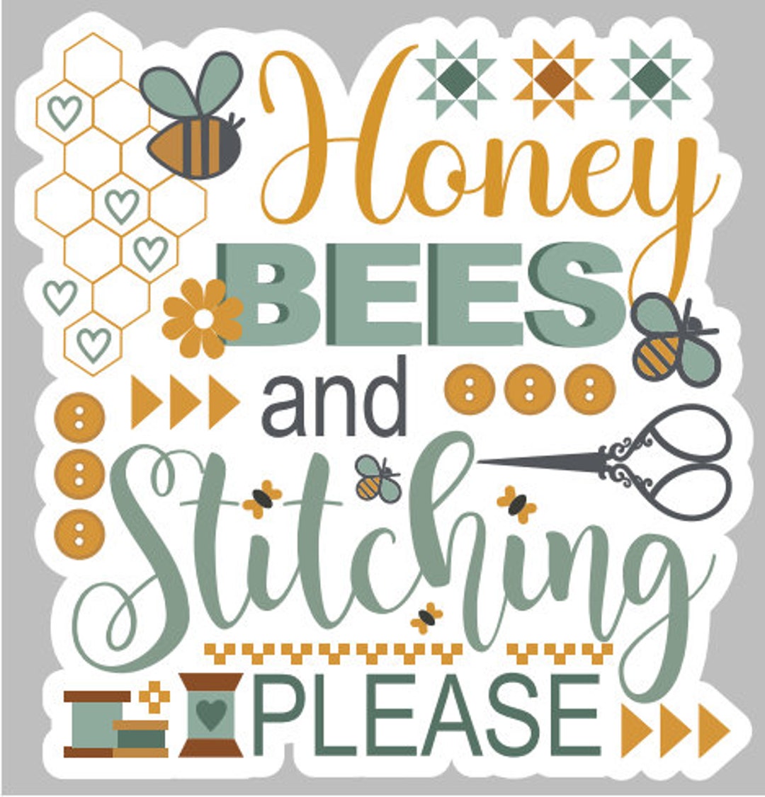 Pre-order STICKER HONEY BEES & Stitching Please Primrose Cottage ...