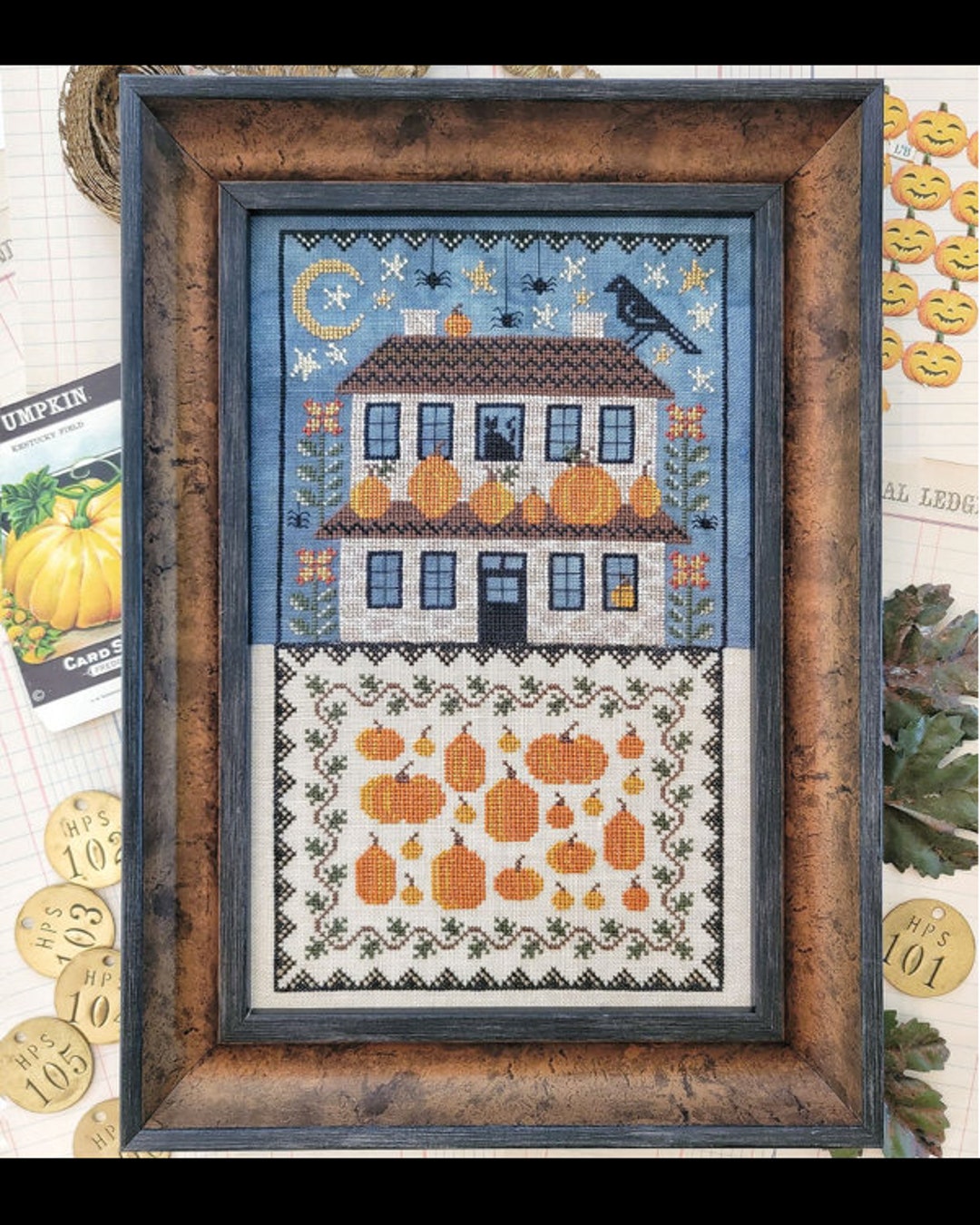 THE PUMPKIN HOUSE * Hello From Liz Mathews * Counted Cross Stitch ...