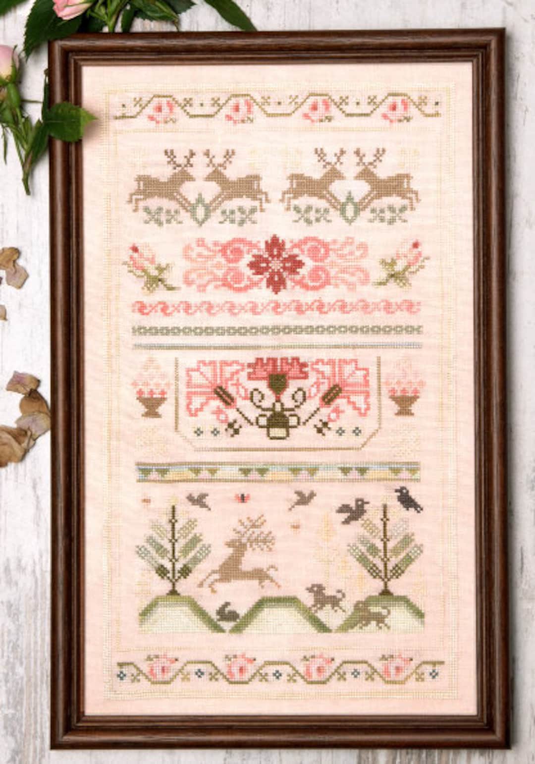 THE FOREST SAMPLER * Samplers and Primitives * Cross Stitch Pattern-3 - Etsy