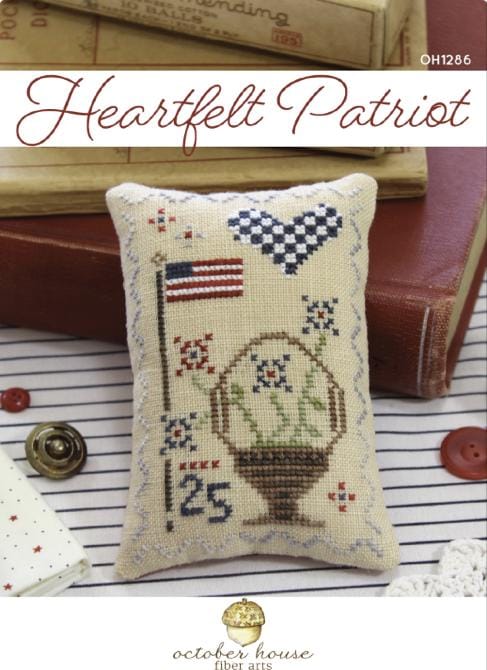 HEARTFELT PATRIOT * October House Fiberarts * Cross Stitch Pattern-b - Etsy