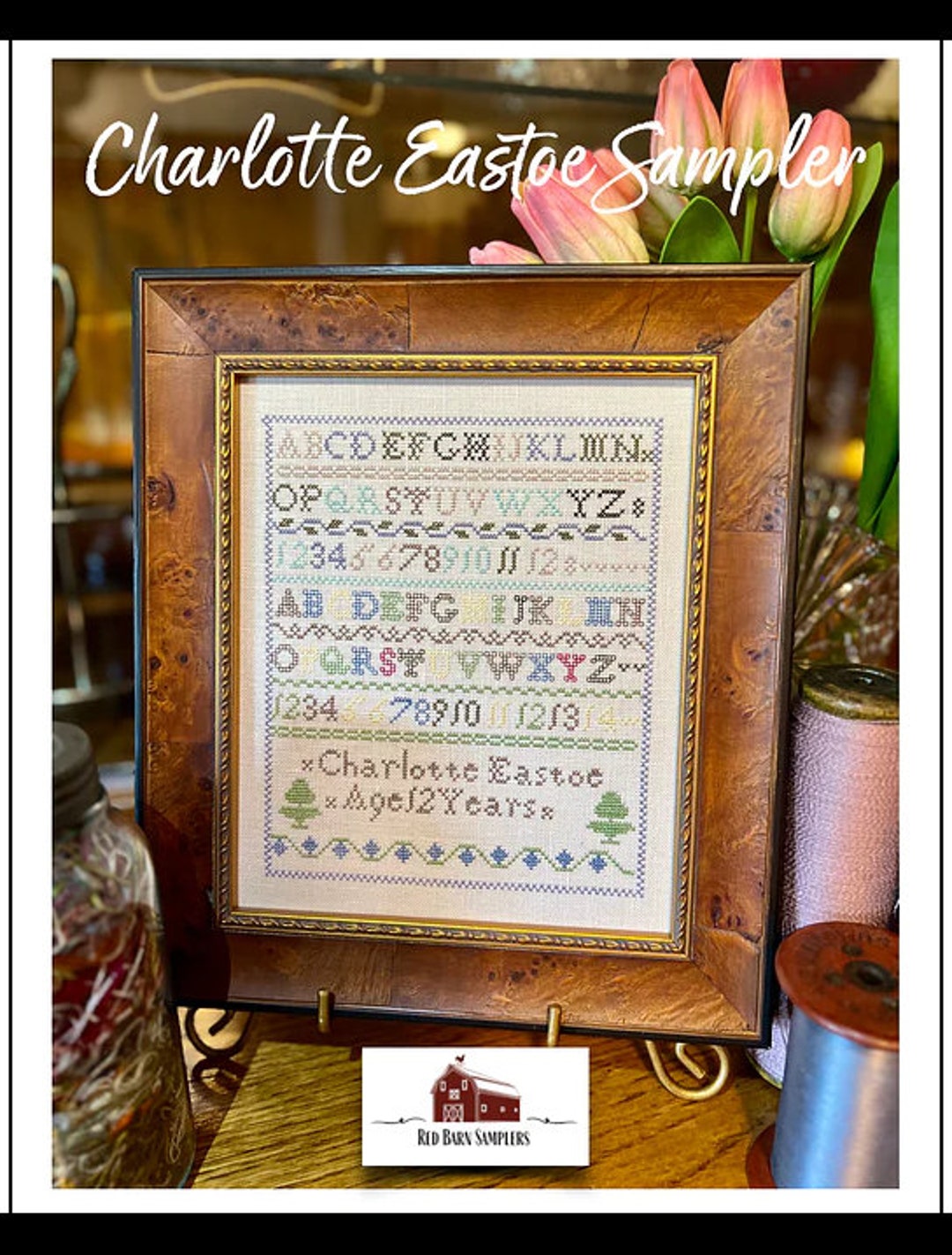 CHARLOTTE EASTOE SAMPLER * Red Barn Samplers * Counted Cross Stitch Pattern-3 - Etsy