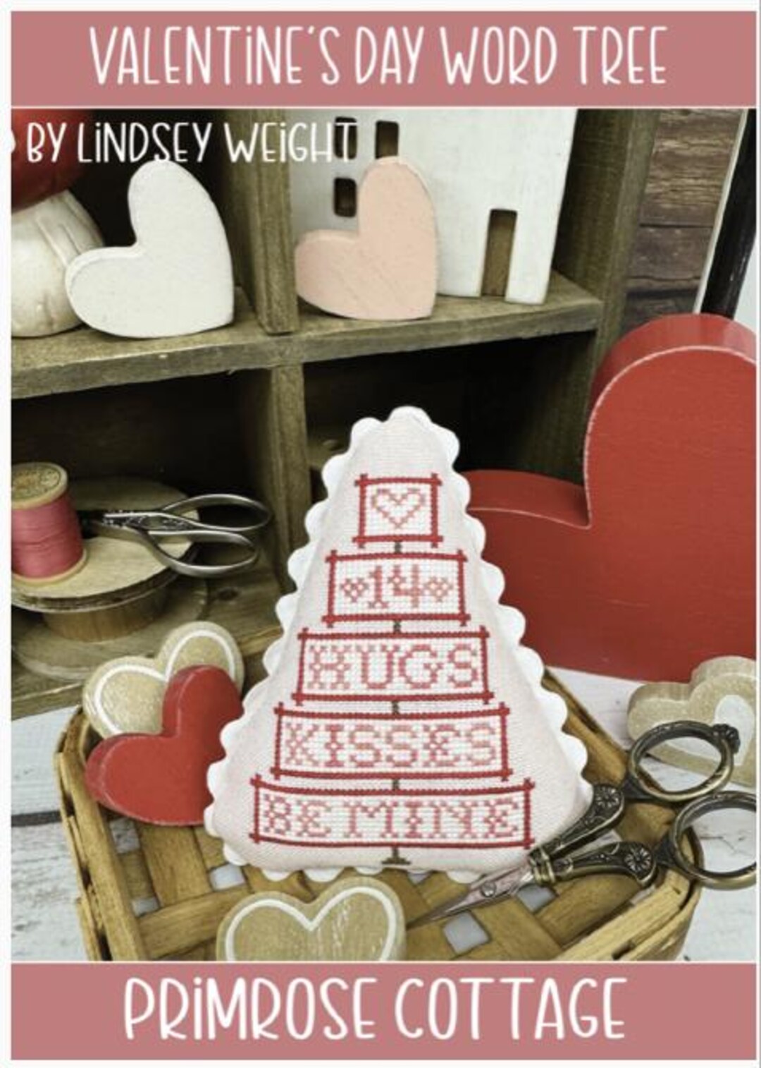 VALENTINES DAY WORD Tree * Primrose Cottage Stitches * Counted Cross ...