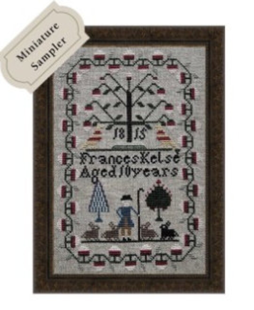 LITTLE BUNNY SHEPHERD * Miniature Sampler 1815 * the Wishing Thorn-3 - Etsy