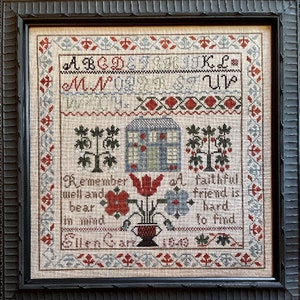 ELLEN CAR SAMPLER 1843 * Needlework Press * Cross Stitch Pattern-c - Etsy