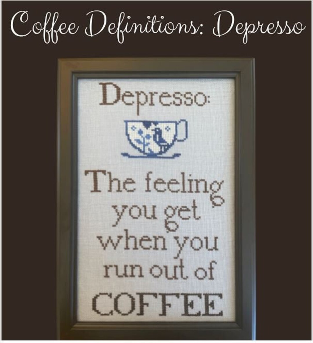 DEPRESSO Coffee Definitions * Aury™ * Cross Stitch Pattern-c - Etsy