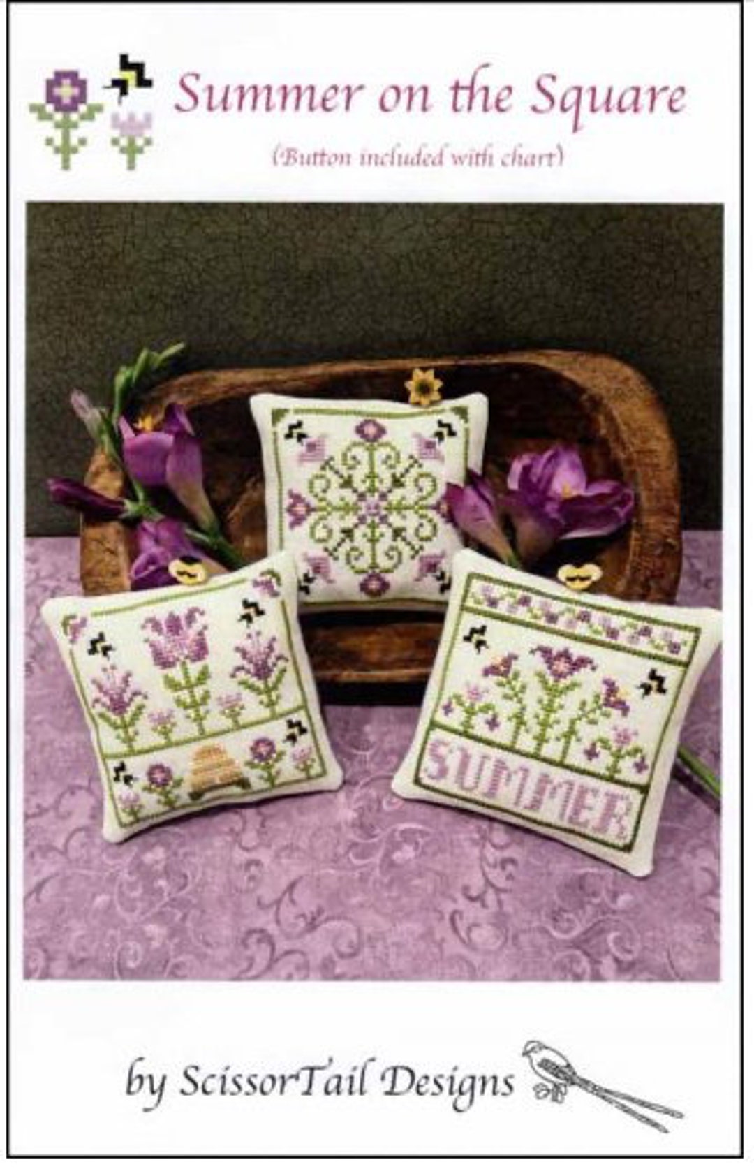 SUMMER ON the SQUARE * Scissortail Design * Cross Stitch Pattern-2 - Etsy