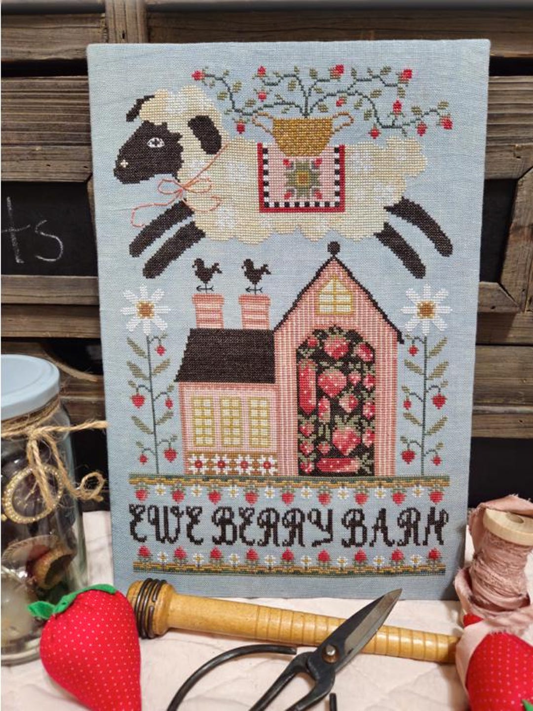 EWE BERRY BARN * Quaint Rose Needlearts * Cross Stitch Pattern- B - Etsy
