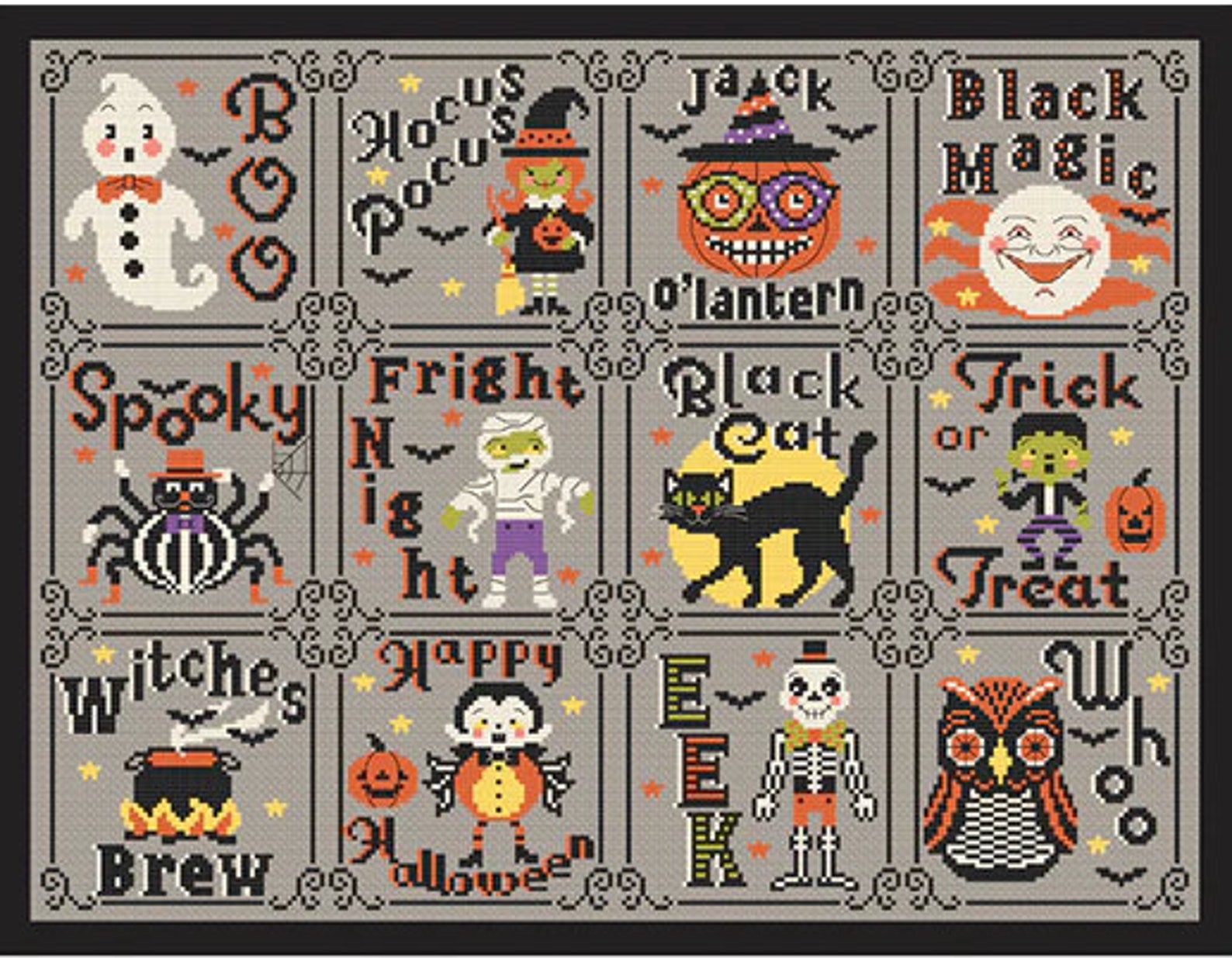HALLOWEEN SPOOKTACULAR 3 Ornament Series Parts 9-12 Tiny Modernist ...