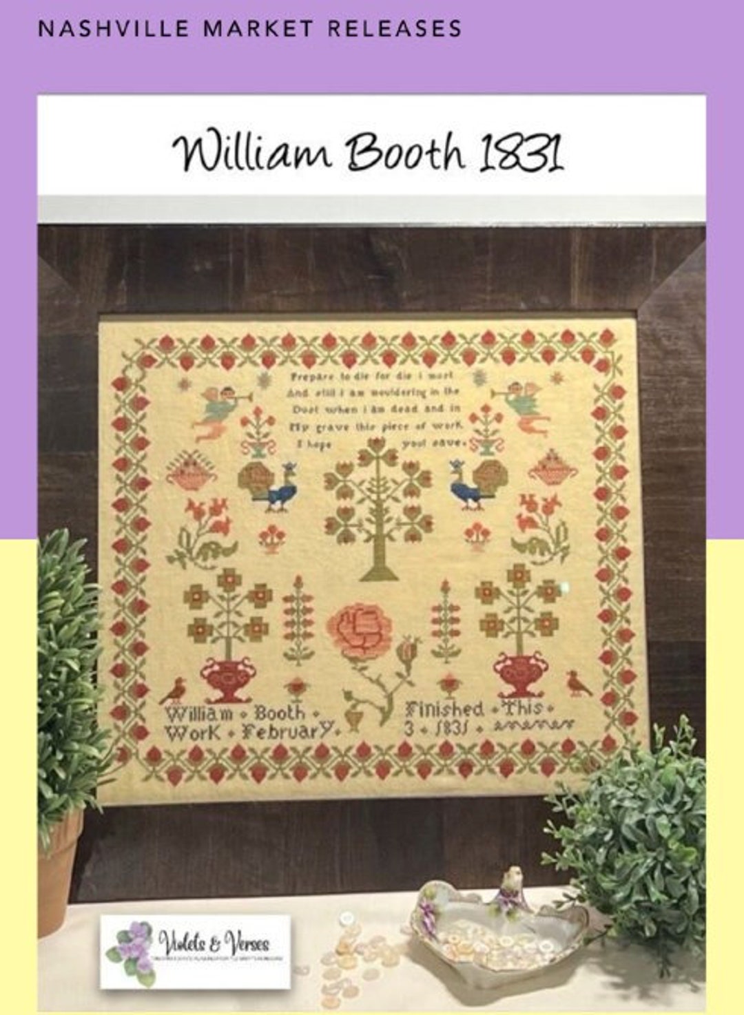 WILLIAM BOOTH 1831 * Violets & Verses * Cross Stitch Pattern - 3 - Etsy