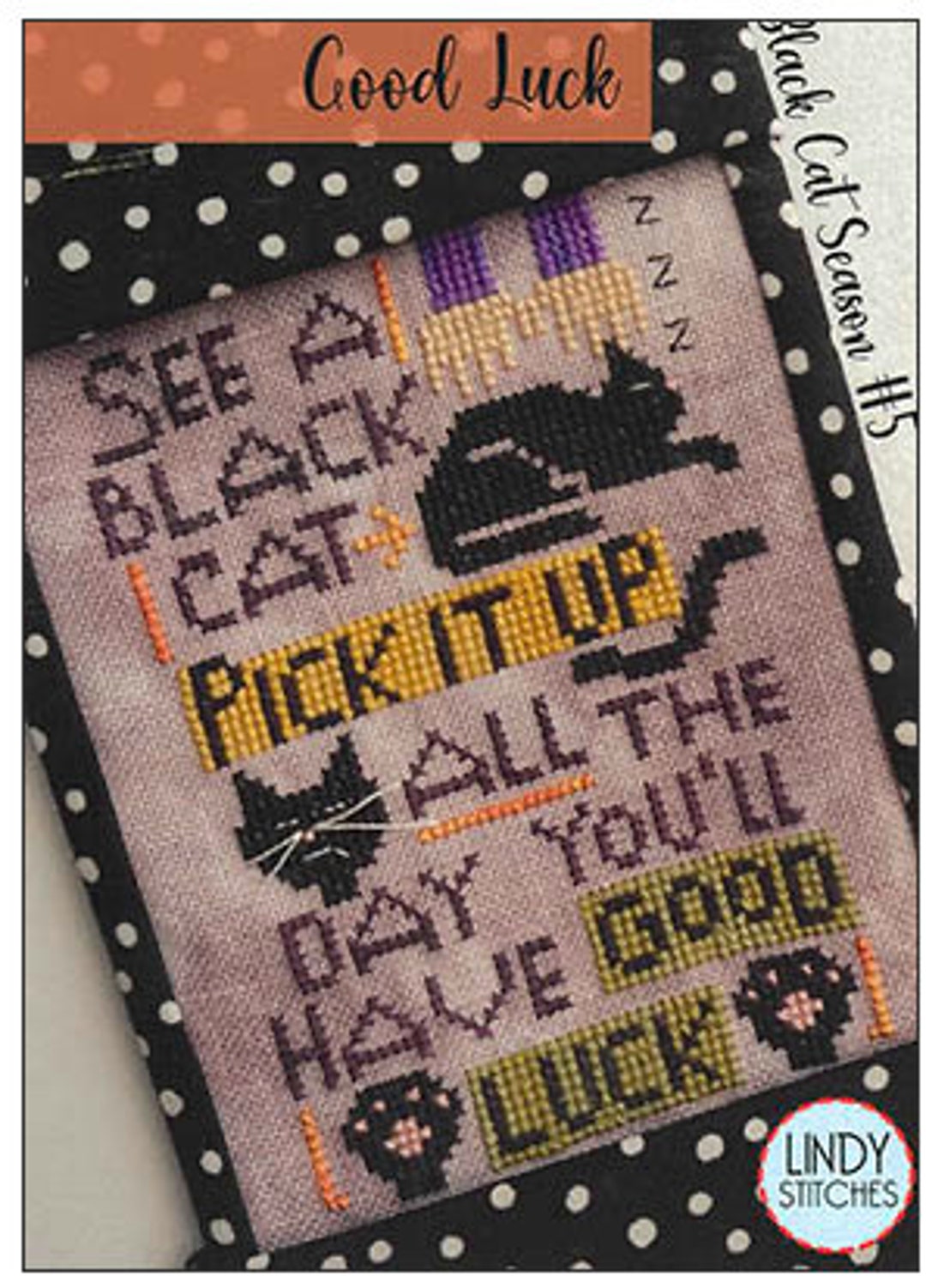 GOOD LUCK * Black Cat Season #5 * Lindy's Stitches * Cross Stitch-2 - Etsy