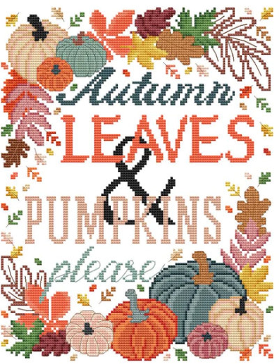 AUTUMN LEAVES Erin Elizabeth Designs Counted Cross Stitch - Etsy