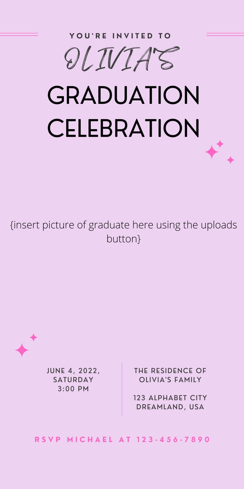 Pink Graduation Party Template - Etsy