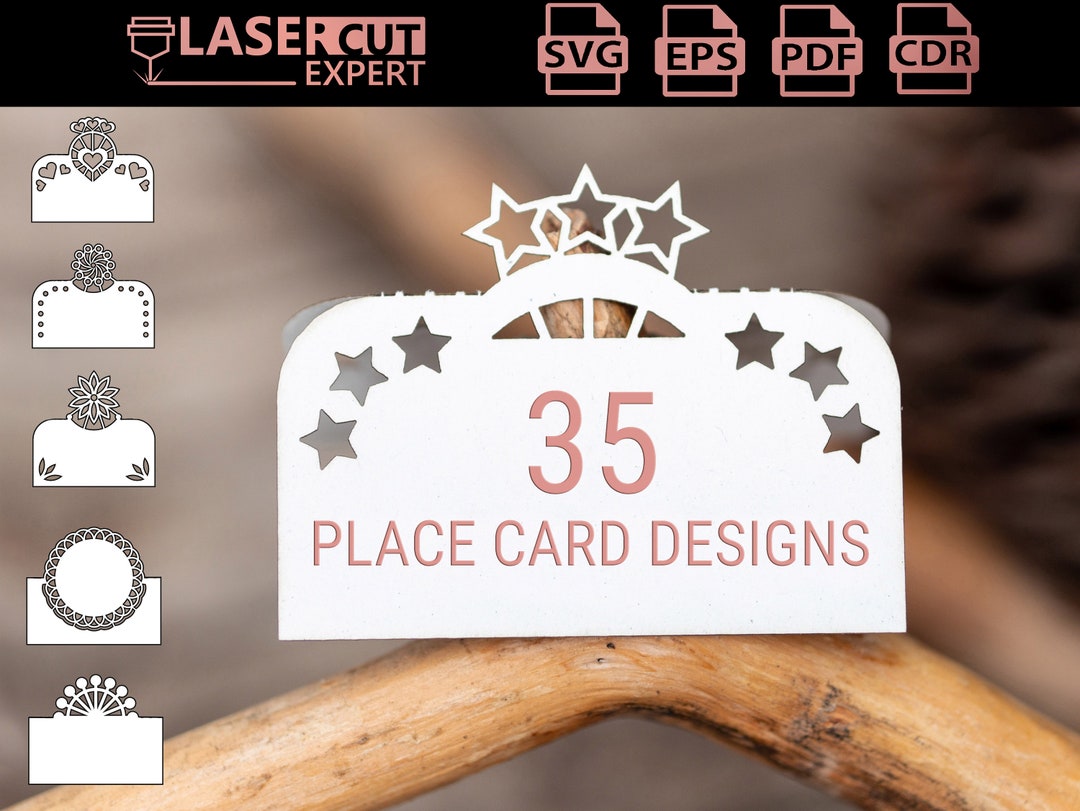 Name Cards SVG | Wedding Place Card Templates | Laser Cut, Cameo Cricut ...