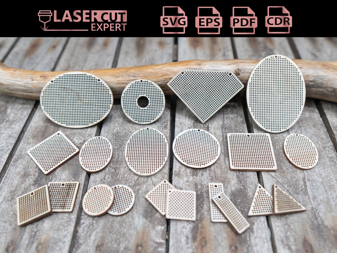 Embroidery Stitch Laser Cut Pendant Earring, SVG File, Cross Stitch CNC ...