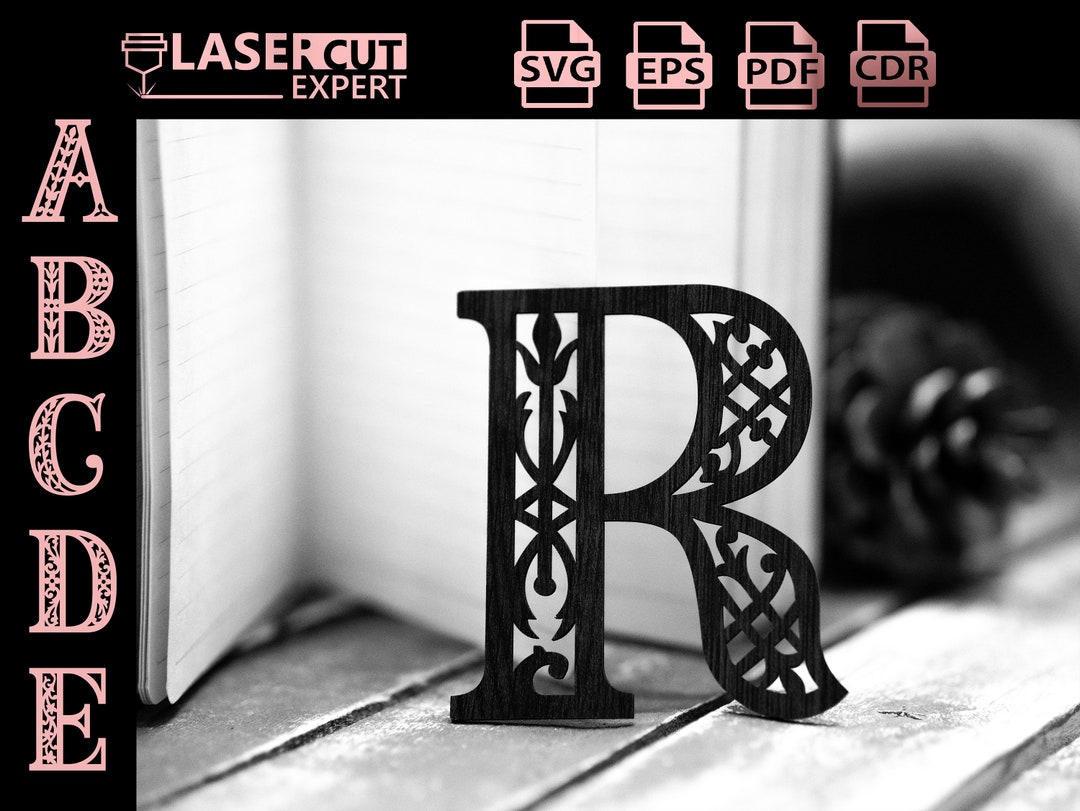 Vintage Letters English and Greek SVG File | Wedding Font Digital Cut ...