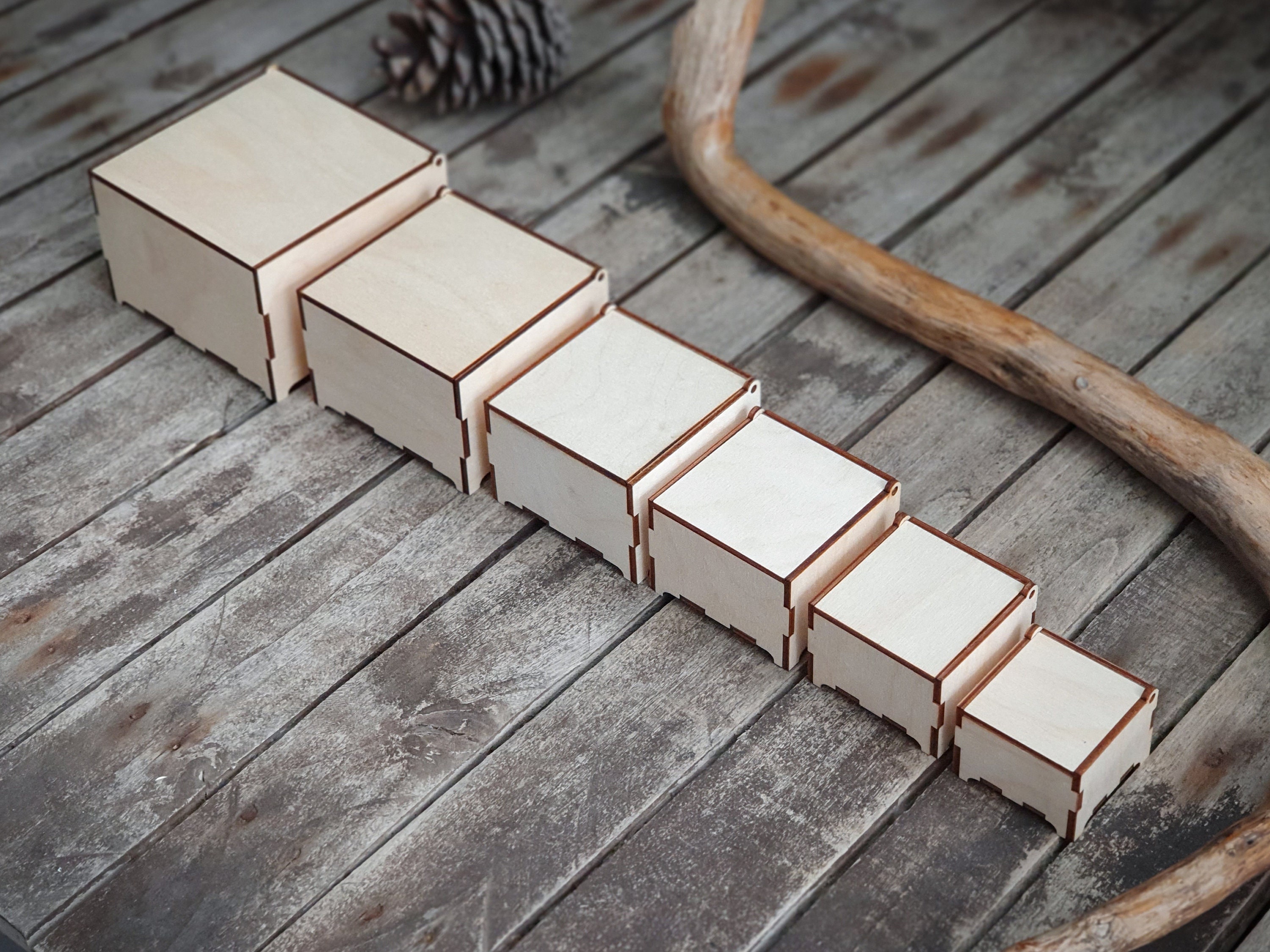 Set of 6 Laser Cut Storage Boxes, Storage Rack With Letter Z Engaving ...