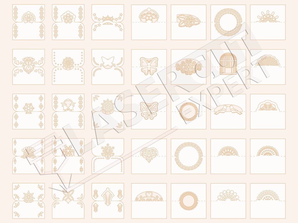 Name Cards SVG Wedding Place Card Templates Laser Cut, Cameo Cricut Svg ...