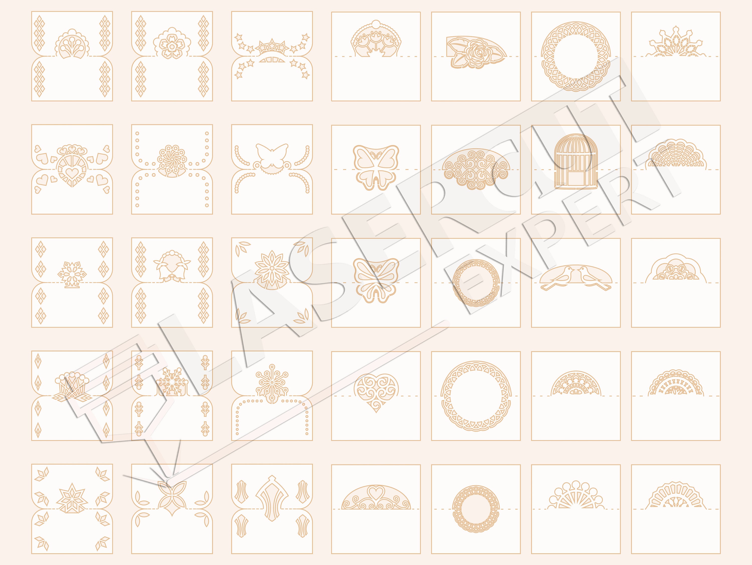 Name Cards SVG | Wedding Place Card Templates | Laser Cut, Cameo Cricut ...