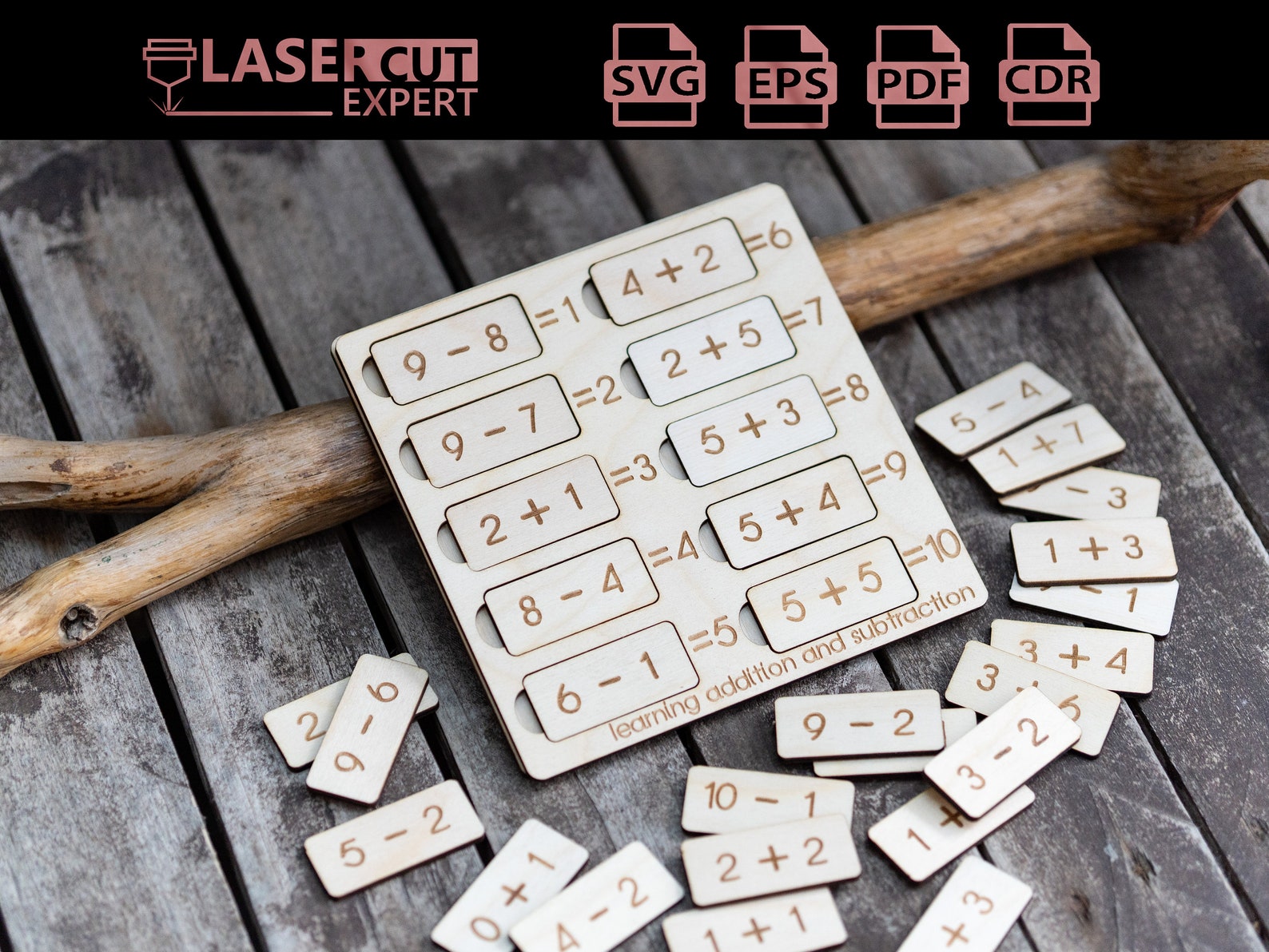 Montessori Learning Math SVG Laser Cut File | Learning Addition and ...