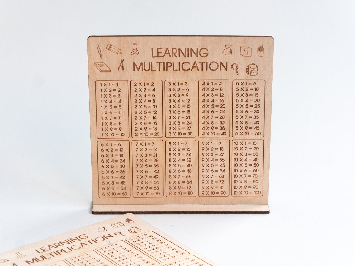 Multiplication Tables SVG for Laser Cutting Multiplicatin - Etsy