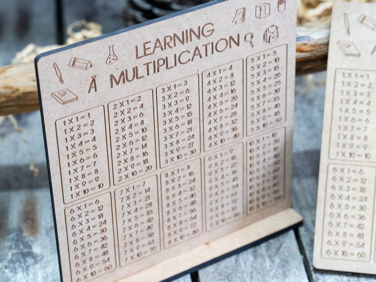 Multiplication Tables SVG for Laser Cutting Multiplicatin - Etsy