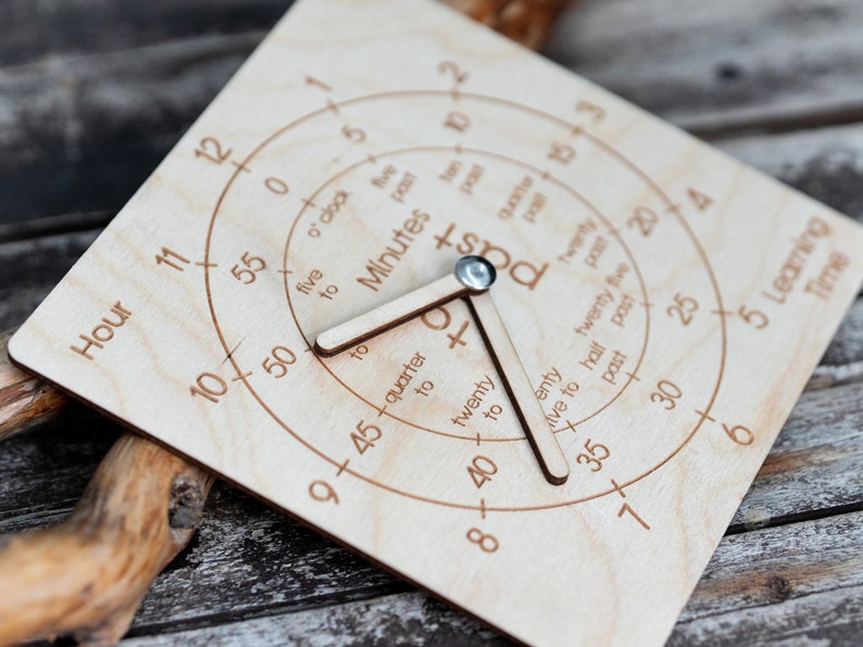 Montessori Learning Clock SVG Laser Cut File Wooden Learning - Etsy