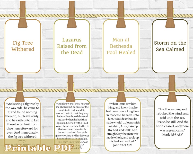 Miracles of Jesus, Jesus Miracles, Bible Flashcards, Kids Bible Cards ...